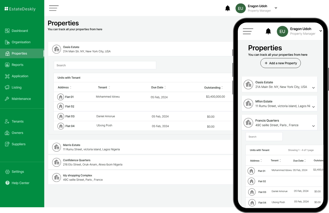 Estate Deskly | Real Estate Property tracking and management